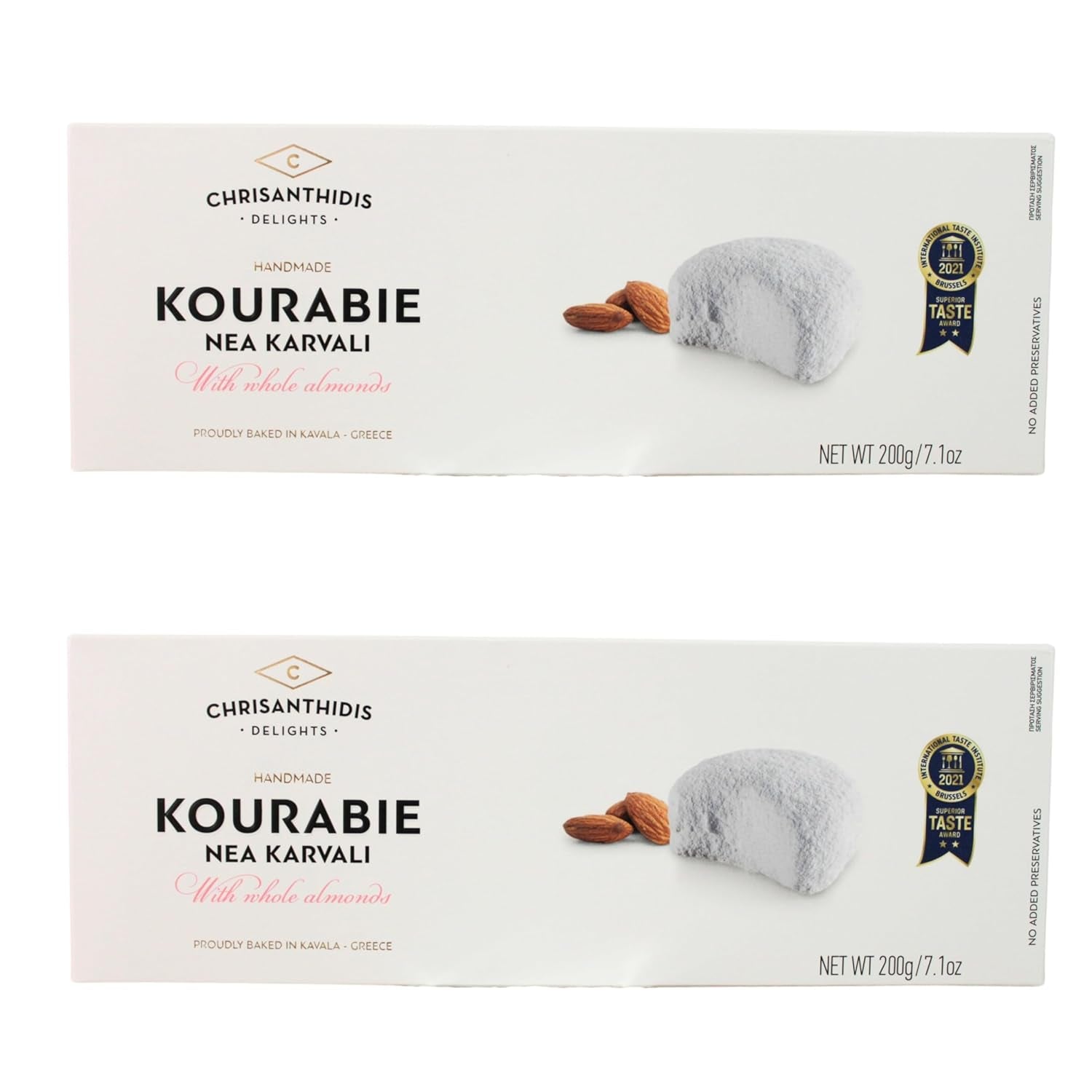 Chrisanthidis SA Biscuiți cu unt Kourabie și migdale 200g, pachet de 2 – Nati Cake